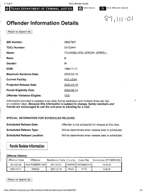 Fillable Online a TDCJ Home Fax Email Print - pdfFiller