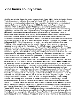 Fillable Online texas vine harris county Fax Email Print - pdfFiller