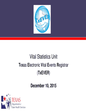 Fillable Online Texas Electronic Vital Events Registrar Fax Email Print ...