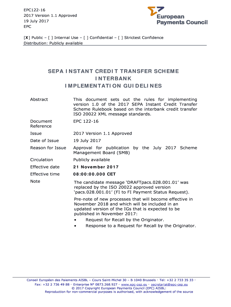 Fillable Online SEPA INSTANT CREDIT TRANSFER SCHEME Fax Email Print ...