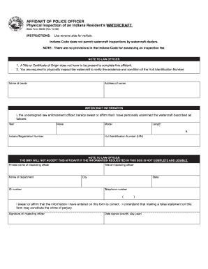 Fillable Online AFFIDAVIT OF POLICE OFFICER Fax Email Print - pdfFiller