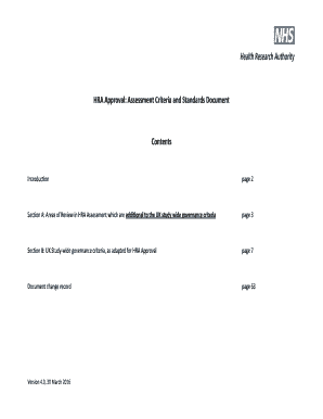 Fillable Online HRA Approval: Assessment Criteria and Standards ...