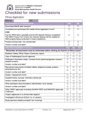 Fillable Online Checklist for new submissions Fax Email Print - pdfFiller