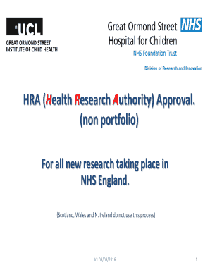 Fillable Online HRA (Health Research Authority) Approval Fax Email ...