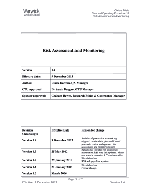 Fillable Online Risk Assessment and Monitoring Fax Email Print - pdfFiller