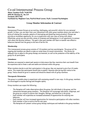 Fillable Online Co-ed Interpersonal Process Group Fax Email Print ...