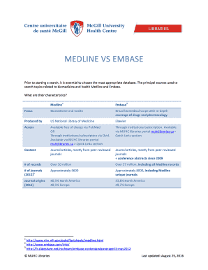 Fillable Online MEDLINE VS EMBASE Fax Email Print - pdfFiller