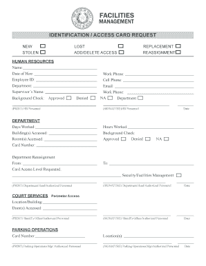 Fillable Online IDENTIFICATION / ACCESS CARD REQUEST Fax Email Print ...