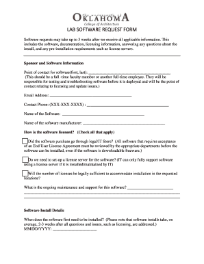 Fillable Online LAB SOFTWARE REQUEST FORM Fax Email Print - pdfFiller