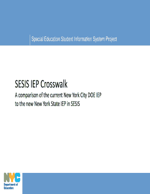 Fillable Online SESIS IEP Crosswalk Fax Email Print - pdfFiller