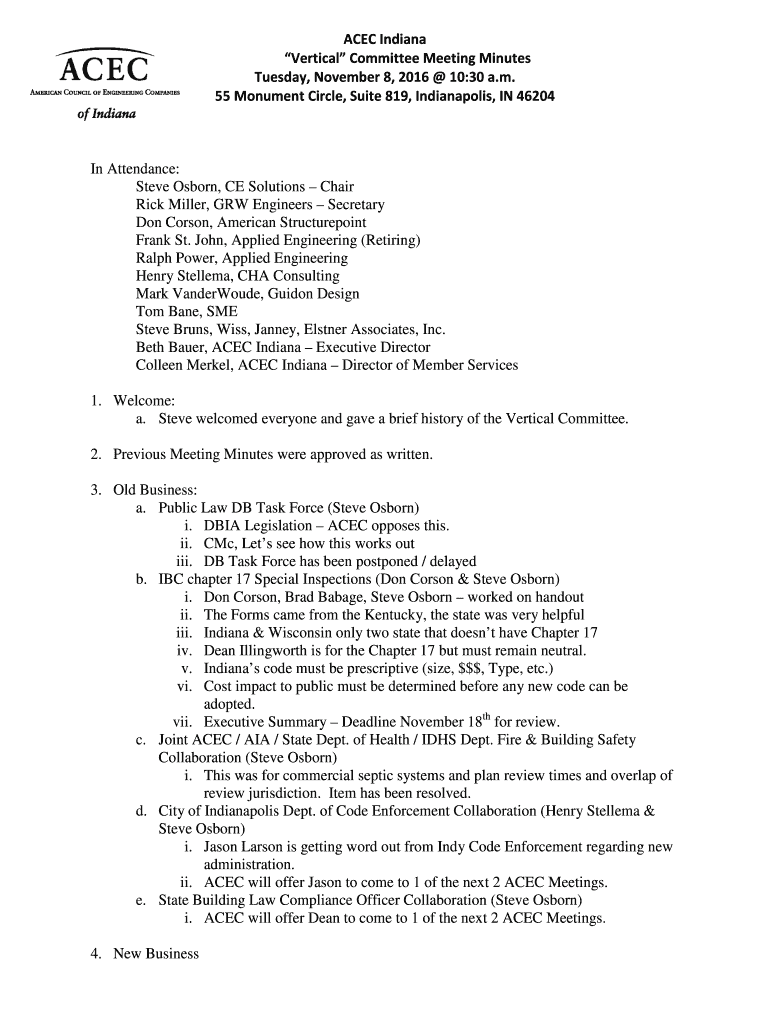 Fillable Online ACEC Indiana Fax Email Print - pdfFiller