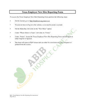 Fillable Online To access the Texas Employer New Hire Reporting Form ...