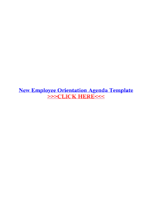 Fillable Online New Employee Orientation Agenda Template Fax Email ...