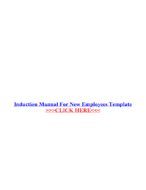 Fillable Online Induction Manual For New Employees Fax Email Print ...