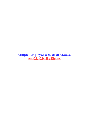 Fillable Online Sample Employee Induction Manual Fax Email Print ...