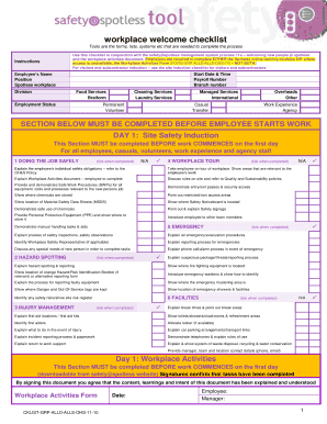 Fillable Online workplace welcome checklist Fax Email Print - pdfFiller
