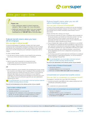 Fillable Online claim your super form Fax Email Print - pdfFiller