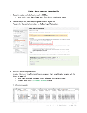 Fillable Online REDCap How to import data from an Excel file Fax Email ...