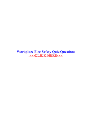Fillable Online Workplace Fire Safety Quiz Questions Fax Email Print ...