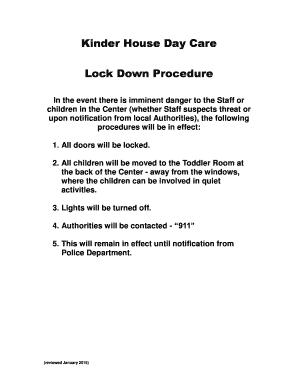 Fillable Online Lock Down Procedure Fax Email Print - pdfFiller