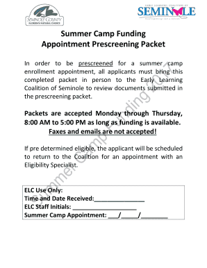 Fillable Online Appointment Prescreening Packet Fax Email Print - pdfFiller