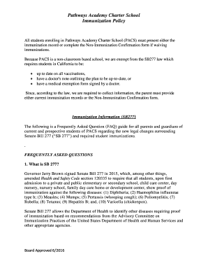 Fillable Online All students enrolling in Pathways Academy Charter ...