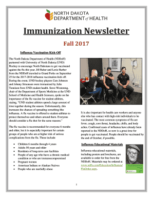 Fillable Online Immunization Newsletter Fax Email Print - pdfFiller