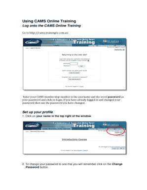 Fillable Online Using CAMS Online Training Fax Email Print - pdfFiller