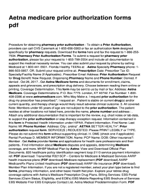 Fillable Online Aetna medicare prior authorization forms Fax Email ...