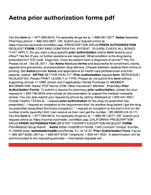 Fillable Online Aetna prior authorization forms pdf Fax Email Print ...