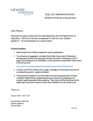 Fillable Online Attached are sports physical forms developed by the NJ ...