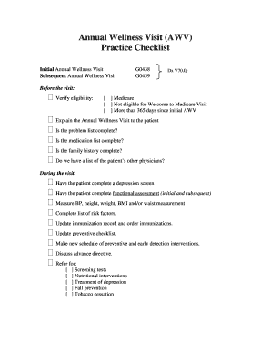Fillable Online Initial Annual Wellness Visit Fax Email Print - pdfFiller