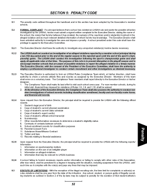 Fillable Online SECTION 5: PENALTY CODE Fax Email Print - pdfFiller