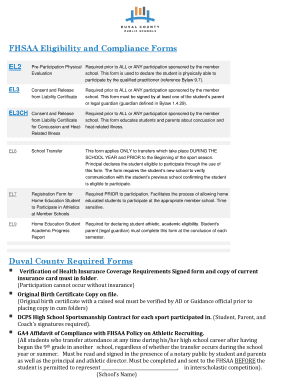 Fillable Online FHSAA Eligibility and Compliance Forms Fax Email Print ...