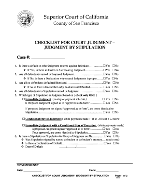 Fillable Online CHECKLIST FOR COURT JUDGMENT Fax Email Print - pdfFiller