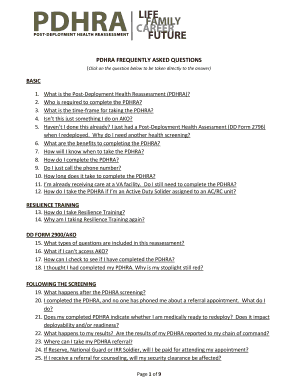 Fillable Online PDHRA FREQUENTLY ASKED QUESTIONS Fax Email Print ...