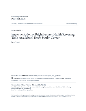 Fillable Online Implementation of Bright Futures Health Screening Fax ...