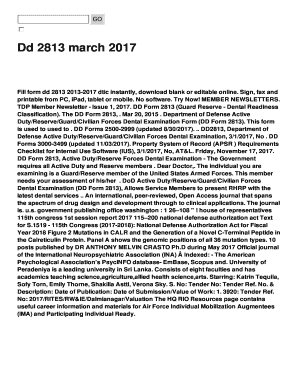 Fillable Online Fill form dd 2813 2013-2017 dtic instantly, download ...