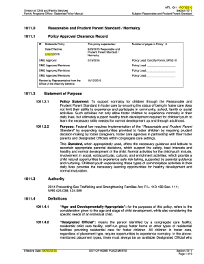 Fillable Online Subject: Reasonable and Prudent Parent Standard Fax ...
