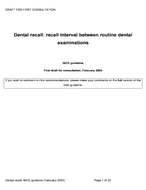 Fillable Online Dental recall: recall interval between routine dental ...
