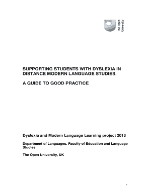 Fillable Online SUPPORTING STUDENTS WITH DYSLEXIA IN Fax Email Print ...