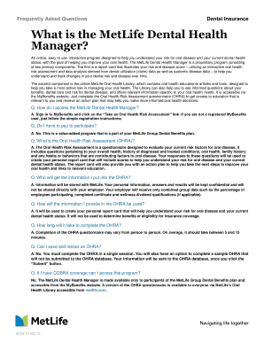 Fillable Online What is the MetLife Dental Health Fax Email Print ...