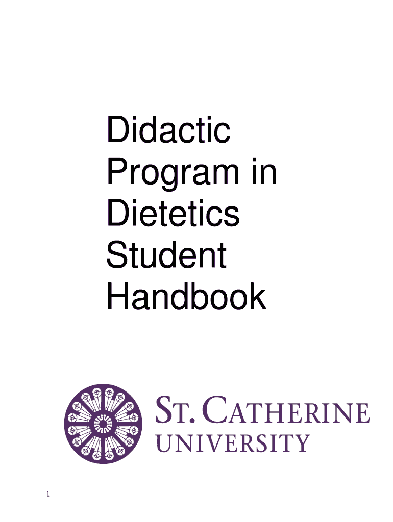 Fillable Online Didactic Program in Dietetics Student Handbook Fax Email Print - pdfFiller