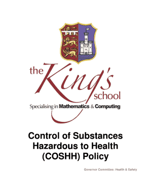 Fillable Online (COSHH) Policy Fax Email Print - pdfFiller