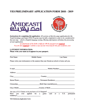 Preliminary Application Form - Fill Online, Printable, Fillable, Blank ...