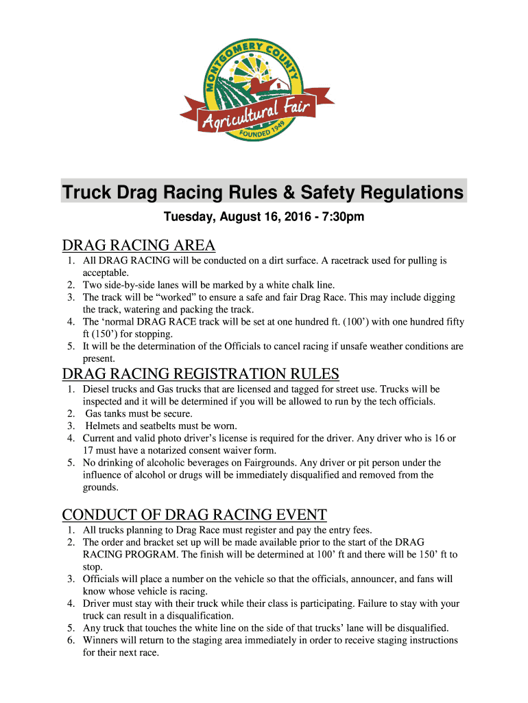 Fillable Online DRAG RACING AREA Fax Email Print - pdfFiller