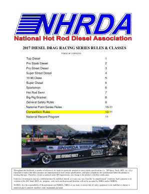 Fillable Online 2017 DIESEL DRAG RACING SERIES RULES & CLASSES Fax ...