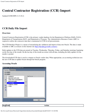 Fillable Online Central Contractor Registration (CCR) Import Fax Email ...