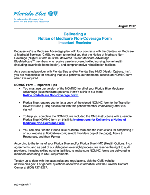 Fillable Online Notice of Medicare Non-Coverage Form Fax Email Print ...