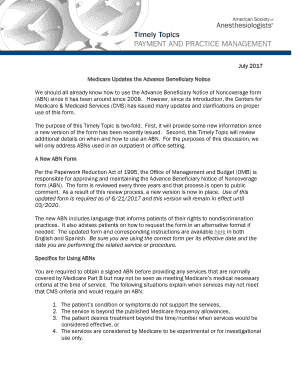 Fillable Online Medicare Updates the Advance Beneficiary Notice Fax ...